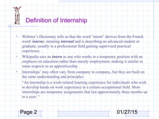 Stretching For Excellence Internship Program Management | PPT