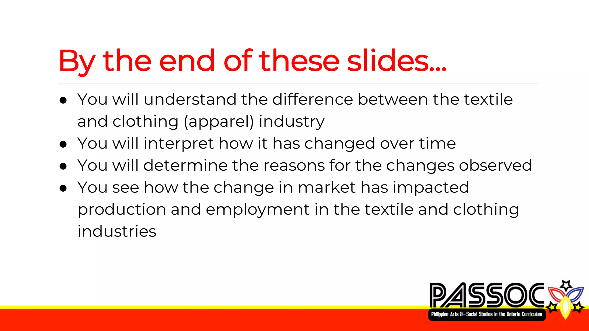 Stretching or shrinking clothing industry in canada | PPTX