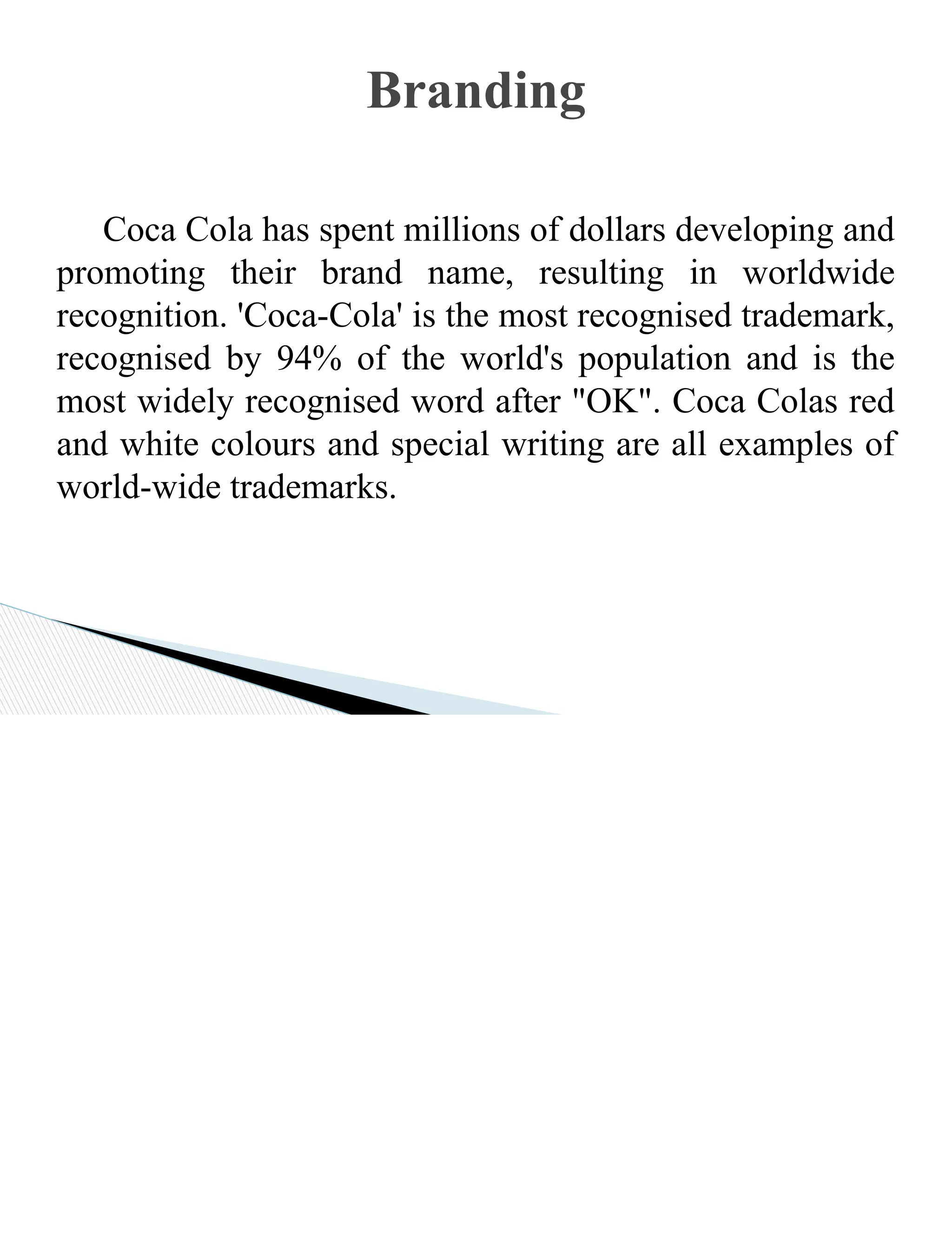 Coca Cola Branding Strategy and strategic marketing plan | PDF