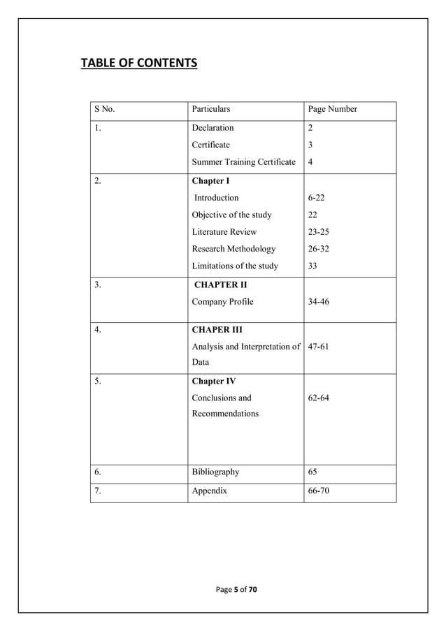 Bba project report final year | PDF