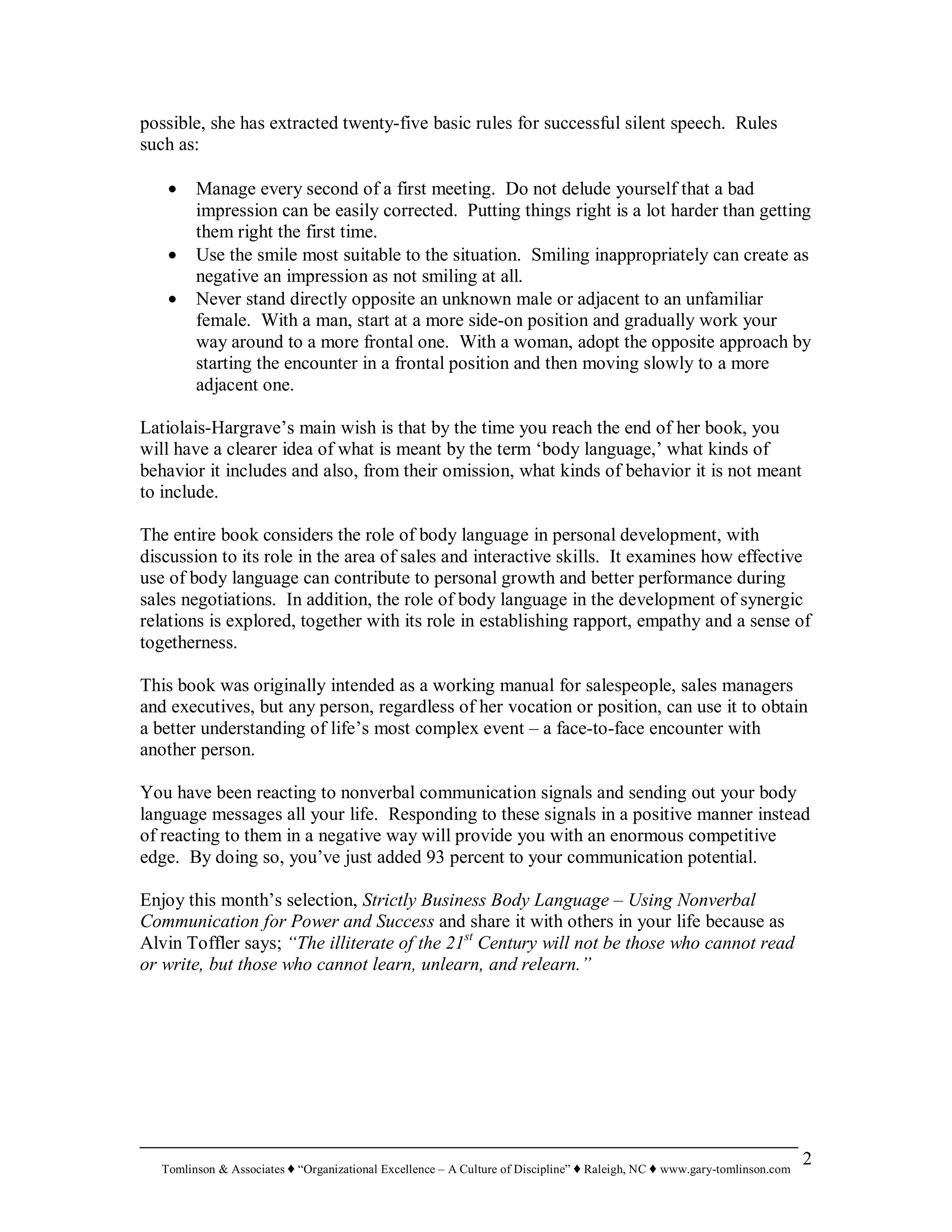 Body Language in Business | PDF