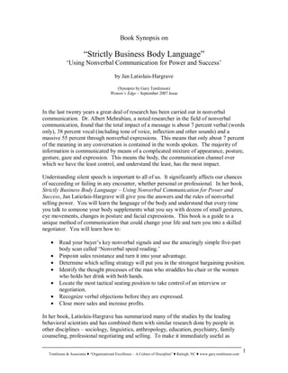 Body Language in Business | PDF