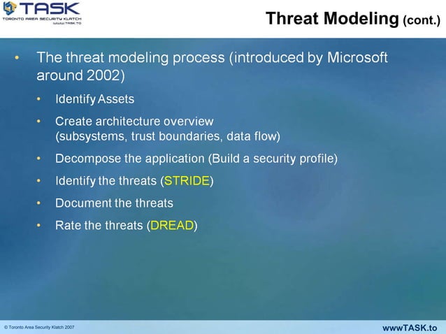 STRIDE And DREAD | PPT | Information and Network Security | Computing