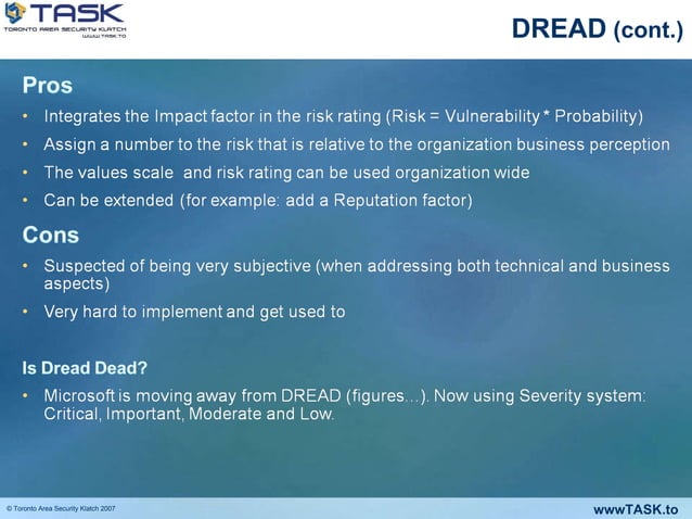 STRIDE And DREAD | PPT | Information and Network Security | Computing