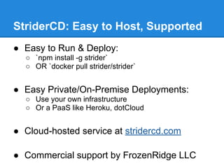 Continuous Deployment of Front-end JavaScript with StriderCD, Github and SauceLabs | PDF