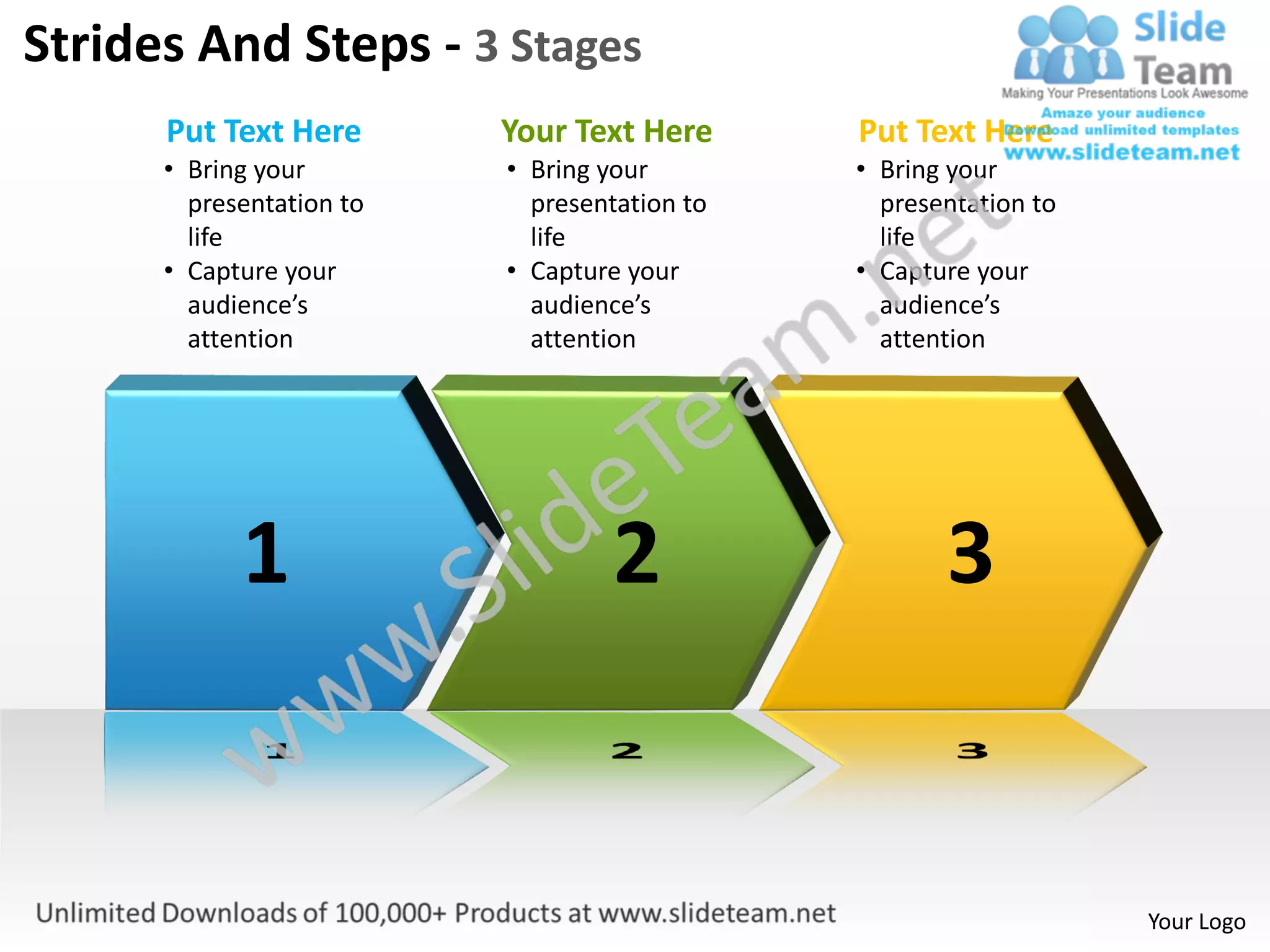 Strides and steps 3 stages powerpoint templates 0712 | PDF