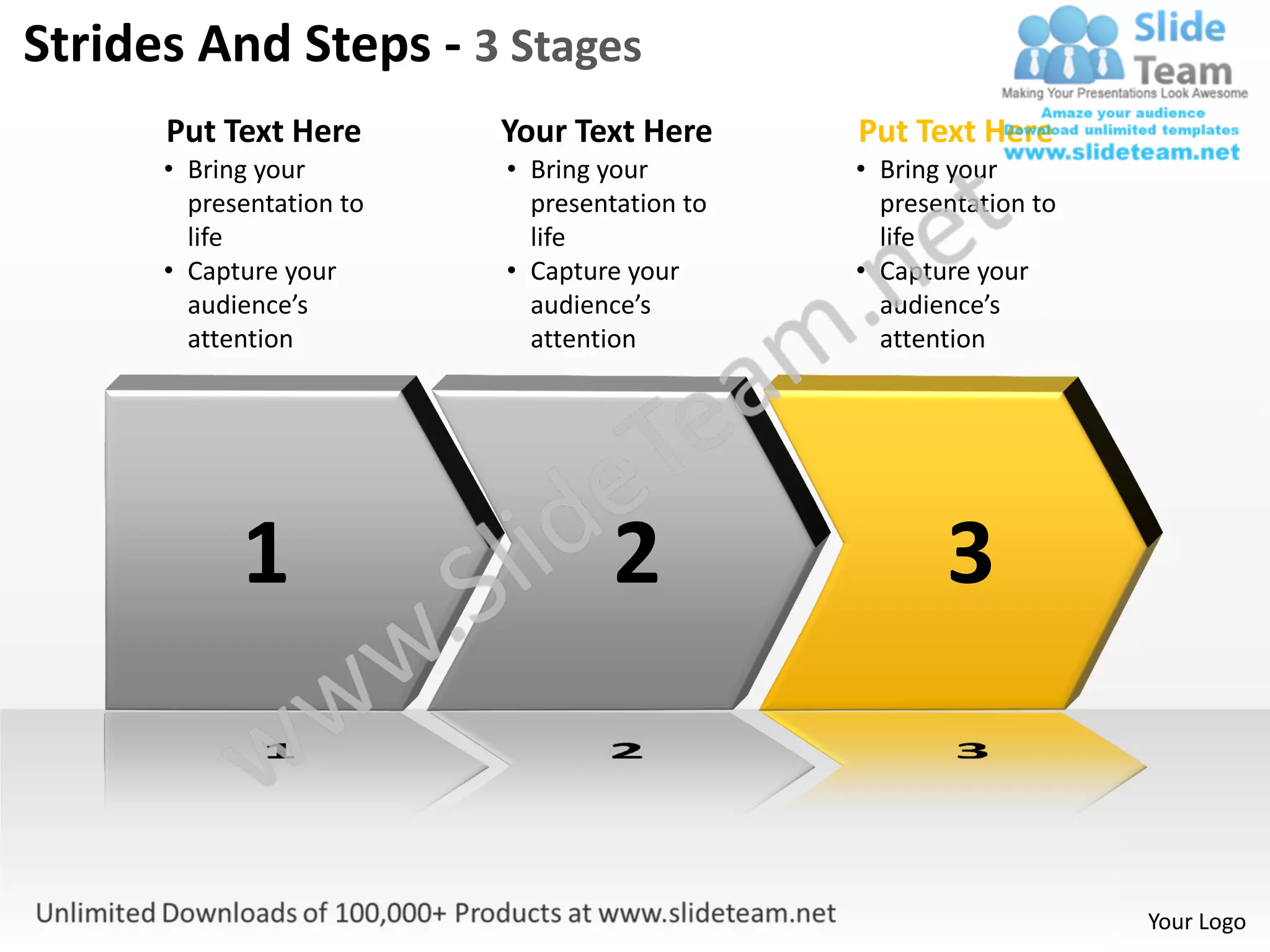 Strides and steps 3 stages powerpoint templates 0712 | PDF