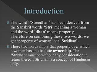 Stridhan | PPTX