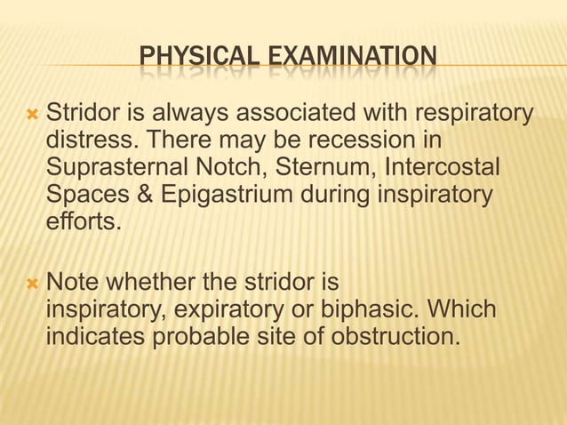 Stridor | PPTX | Ear, Nose and Throat Conditions | Diseases and Conditions