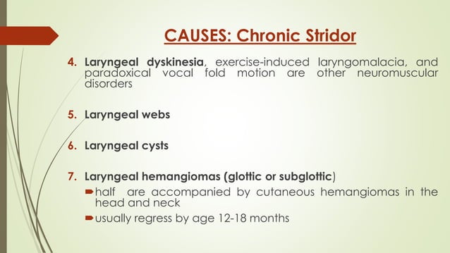 Stridor In Children | PPTX | Ear, Nose and Throat Conditions | Diseases ...