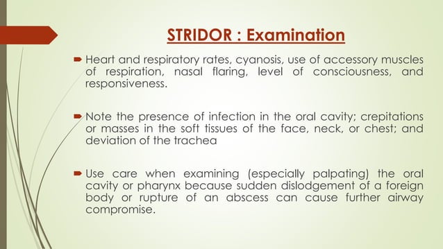 Stridor In Children | PPTX | Ear, Nose and Throat Conditions | Diseases and Conditions