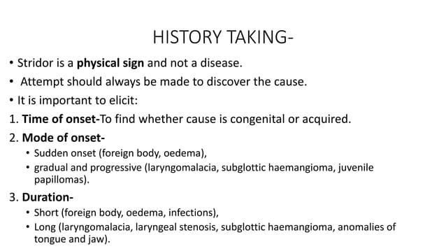 Stridor | PPTX | Ear, Nose and Throat Conditions | Diseases and Conditions