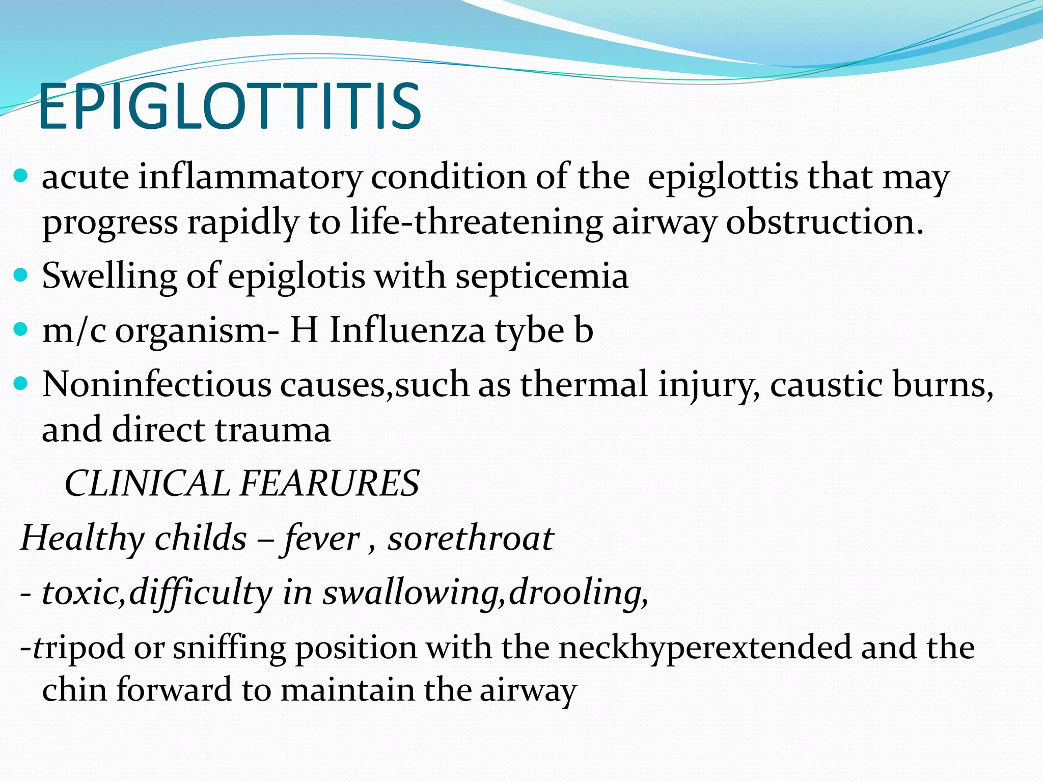 Stridor and drooling in infants and children | PPTX