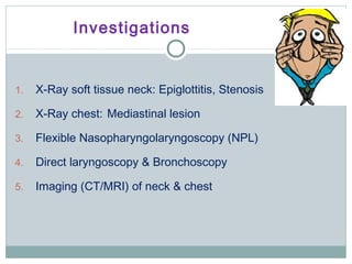 Stridor and management of obstructed airway | PPT