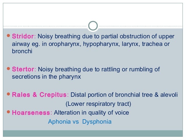 Stridor and management of obstructed airway