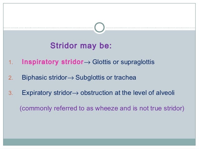 Stridor and management of obstructed airway