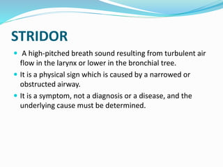 Stridor In Vocal Cord Palsy | PPT