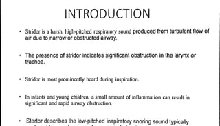 Approach to Stridor in Children - Pediatrics | PDF