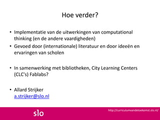 Computational thinking als onderdeel van Digitale geletterdheid in het onderwijs | PPT