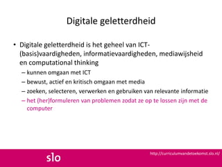 Computational thinking als onderdeel van Digitale geletterdheid in het onderwijs | PPT