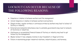 Strike And lock out under industrial dispute act 1947 | PPTX