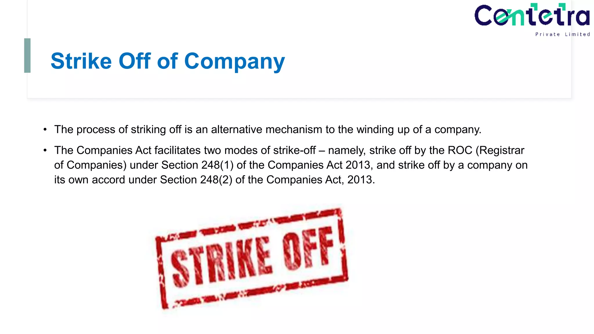 Strike Off a Company-MCA Procedure | PPT