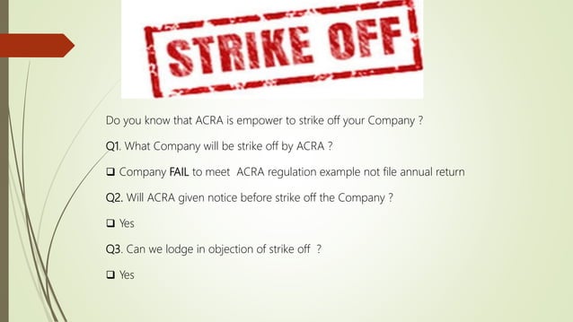 ACRA Strike off Notice | PPT