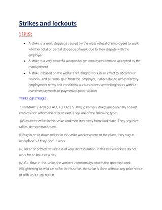 Strikes and lockouts | PDF