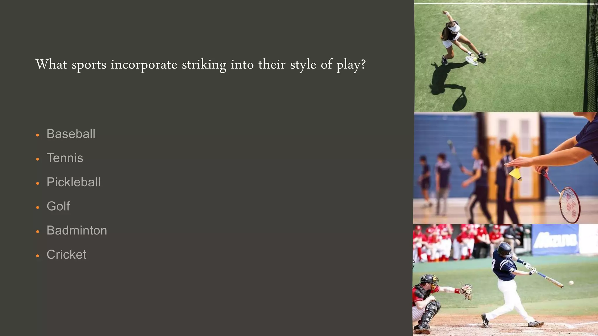 Striking in Baseball & Tennis | PPTX