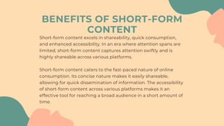 Striking the Right Balance Long Form vs. Short Form Content for Maximum ...
