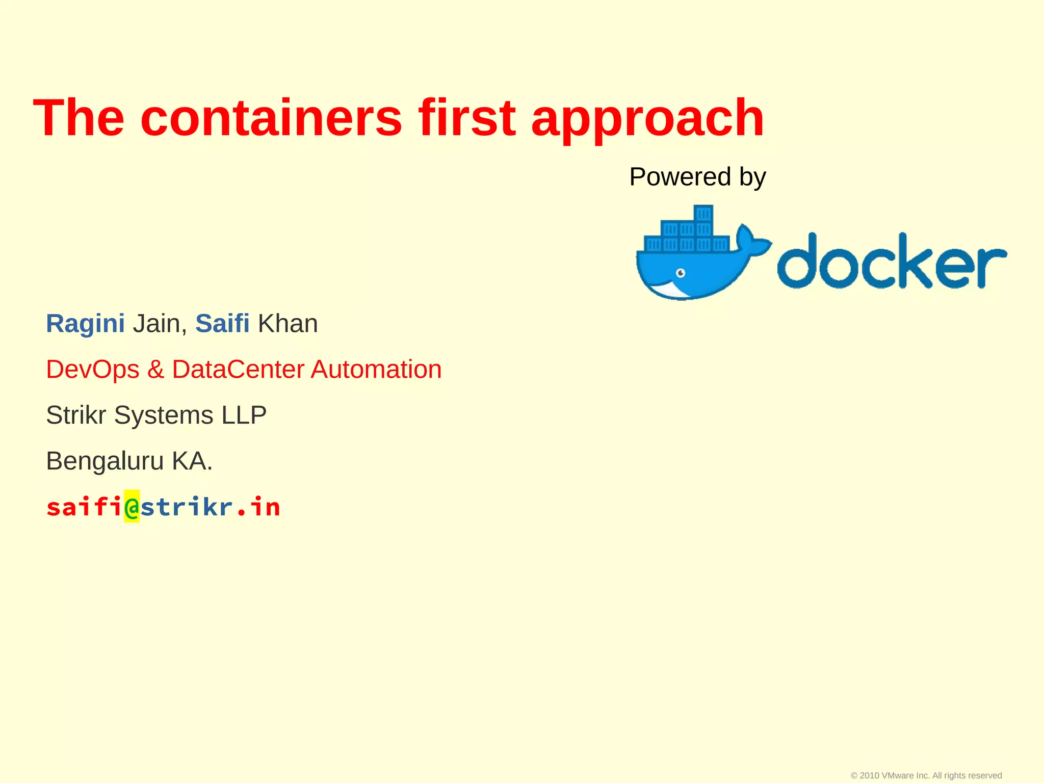 Taking the Containers First Approach | PPT