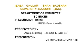 String.ppt | Programming Languages | Computing