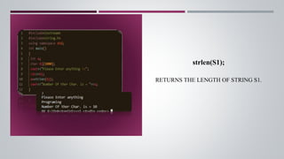 String in programming language in c or c++ | PPTX