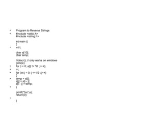 String manipulation techniques like string compare copy | PPT