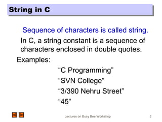String c | PPT | Programming Languages | Computing