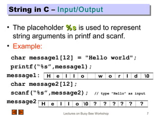 String c | PPT | Programming Languages | Computing