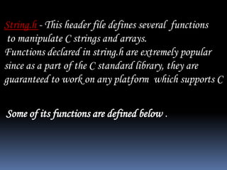 String .h | PPTX | Programming Languages | Computing