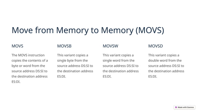 String Instructions In Assembly Languagepptx Free Download