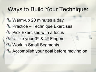 String Technique Class Technique Builder | PPT