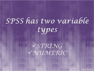 String & Numeric in SPSS | PPT