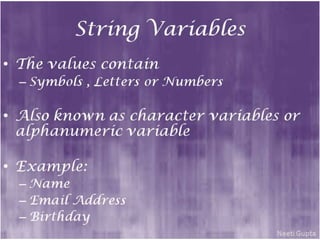 String & Numeric in SPSS | PPT