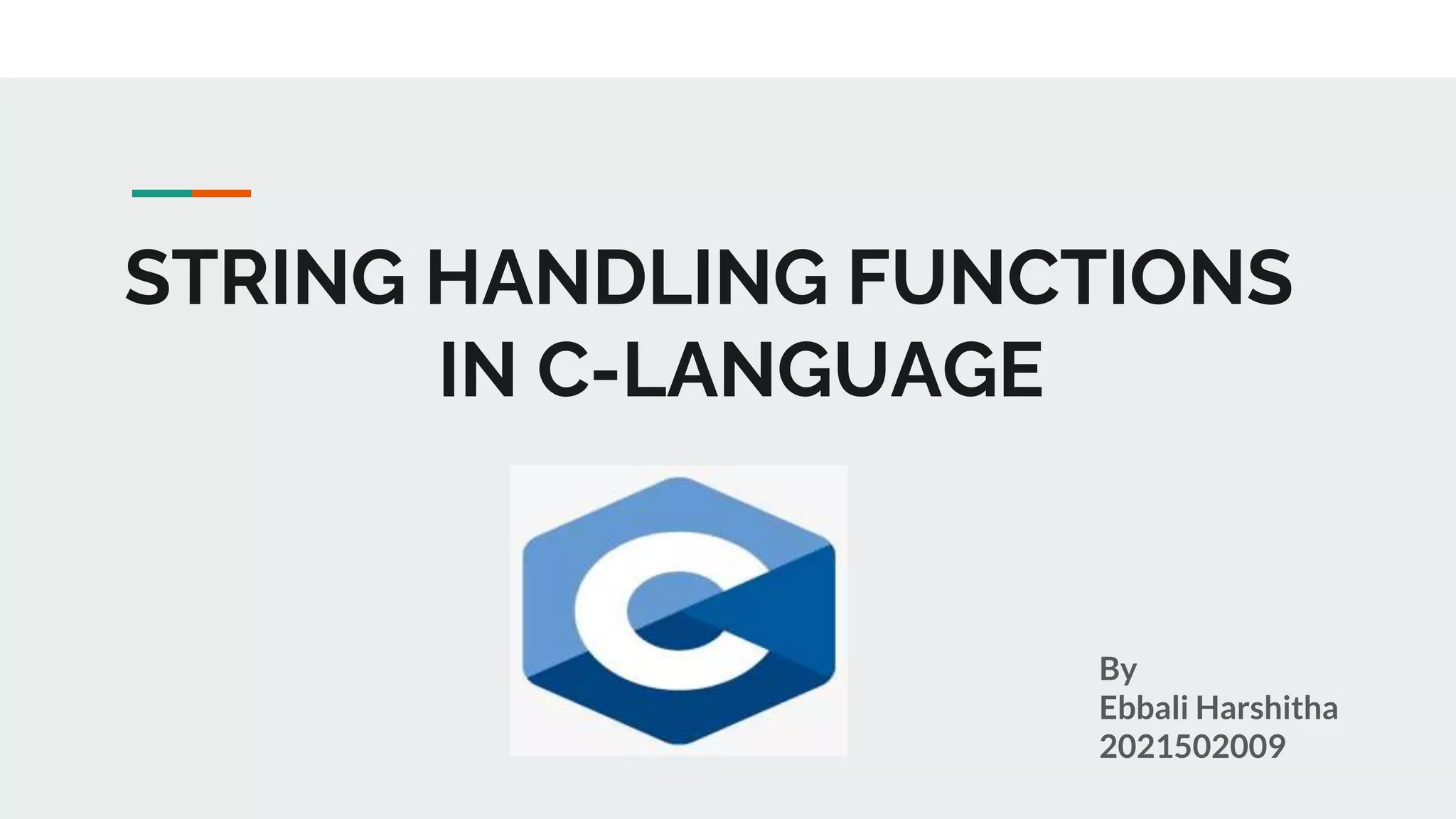 String_C.pptx | Programming Languages | Computing