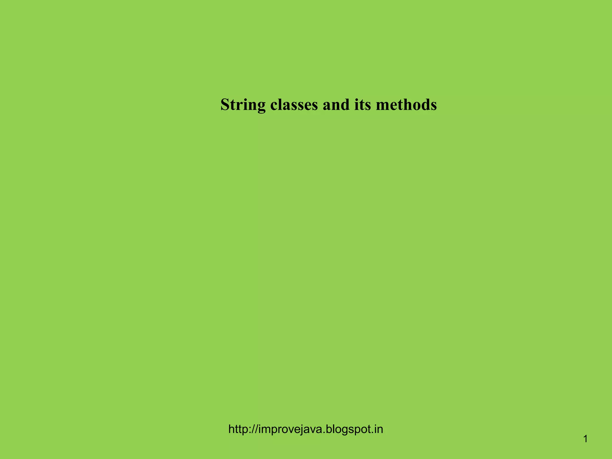 String Classes And Its Methods20