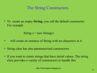 String classes and its methods.20