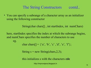 String classes and its methods.20