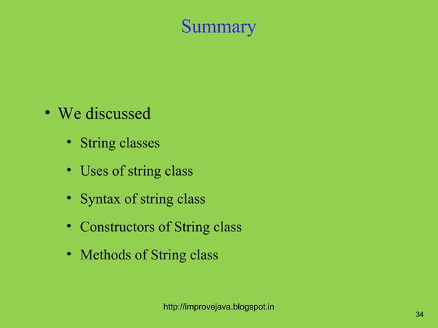 String classes and its methods.20