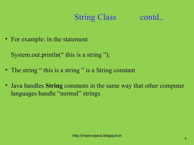 String classes and its methods.20