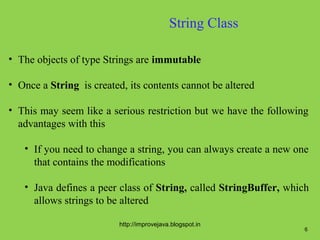 String classes and its methods.20