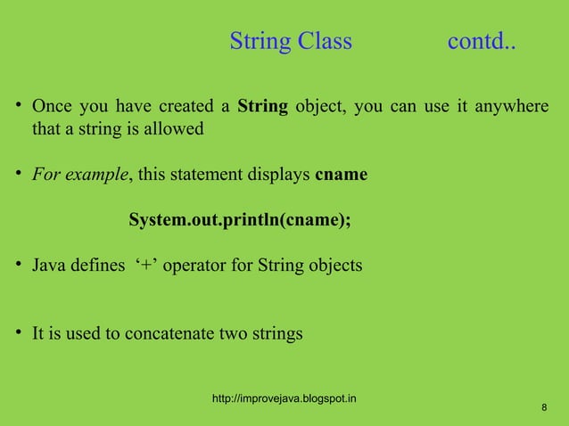 String classes and its methods.20