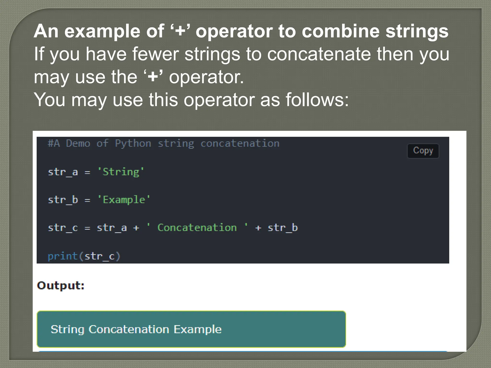 Python Topic 2 String Concatenations Pptx